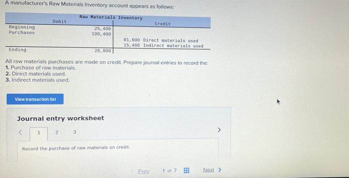 Solved A manufacturer's Raw Materials Inventory account | Chegg.com