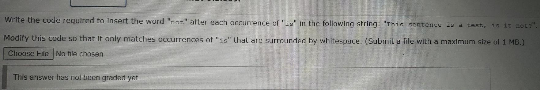 Write the code required to insert the word "not" | Chegg.com