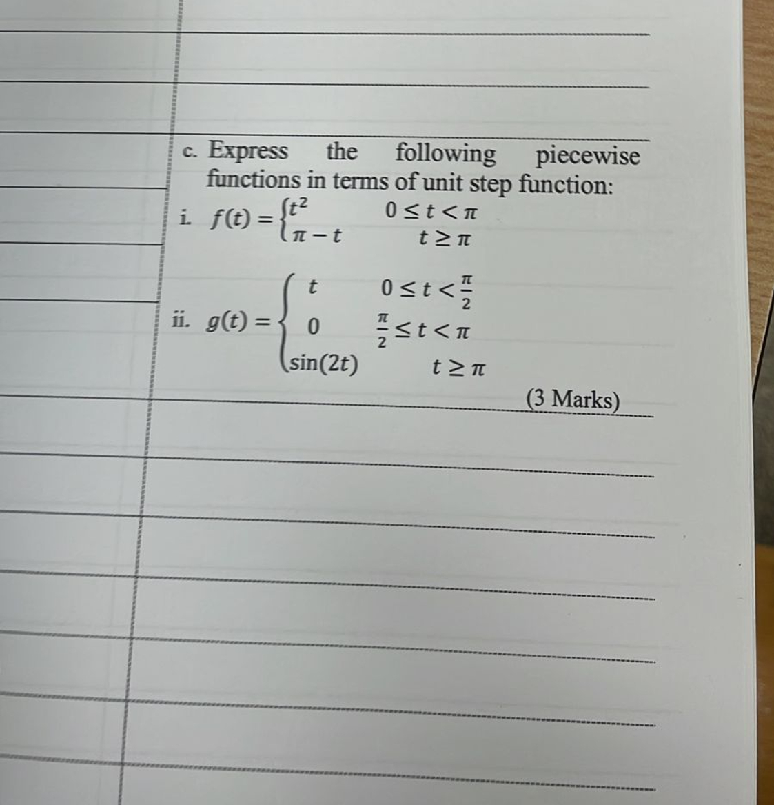 Solved c. ﻿Express the following piecewisefunctions in terms | Chegg.com
