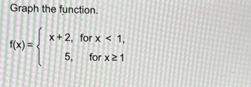 Solved Graph the function.f(x)={x+2, for x