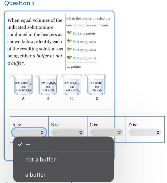 Solved Question 1 not a buffer a buffer\begin{tabular}{l|l} | Chegg.com