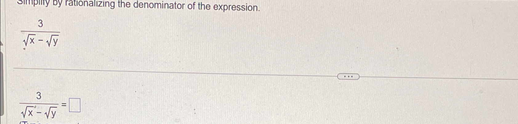 Solved Simplify by rationalizing the denominator of the | Chegg.com