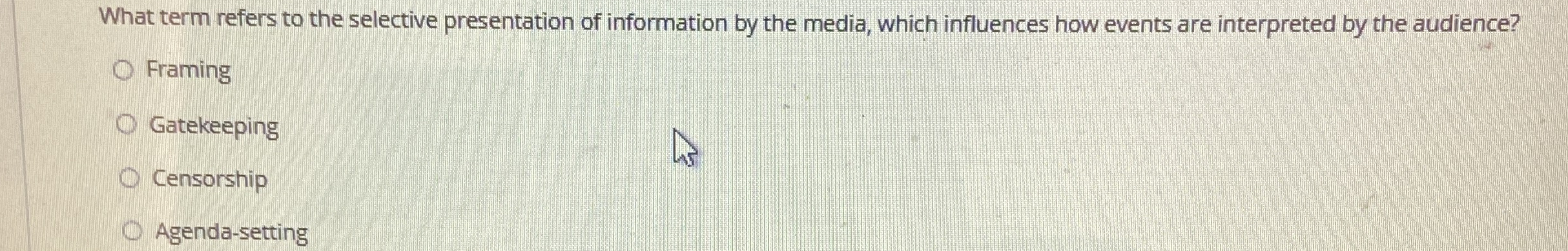Solved What term refers to the selective presentation of | Chegg.com