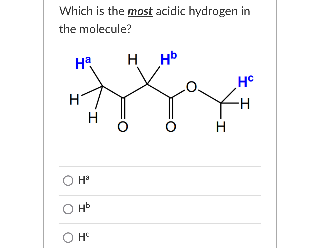 Solved Which is the most acidic hydrogen in the molecule? | Chegg.com