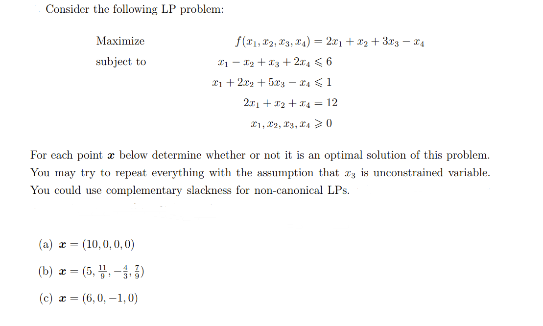 Solved Consider the following LP problem: Maximize | Chegg.com