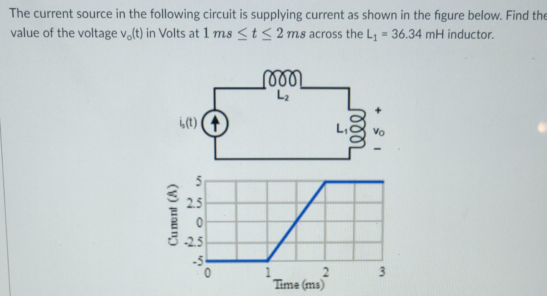 Solved The current source in the following circuit is | Chegg.com