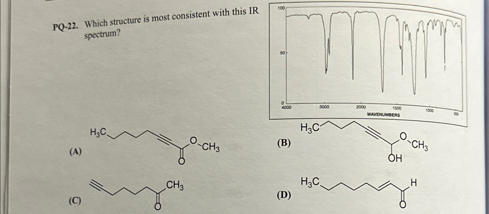 Solved PQ-22. ﻿Which structure is most consistent with this | Chegg.com