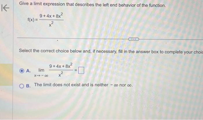 Solved Give a limit expression that describes the left end | Chegg.com