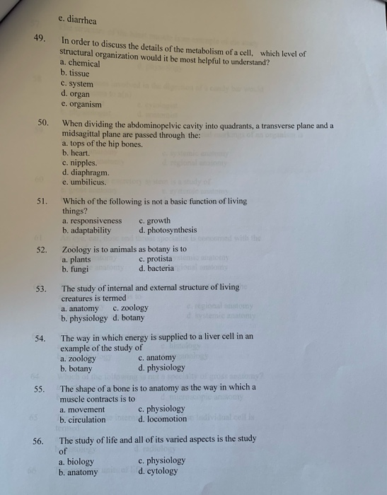 Solved 38. Assessment of body structure and function by | Chegg.com