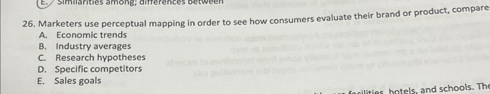 Solved Marketers use perceptual mapping in order to see how | Chegg.com
