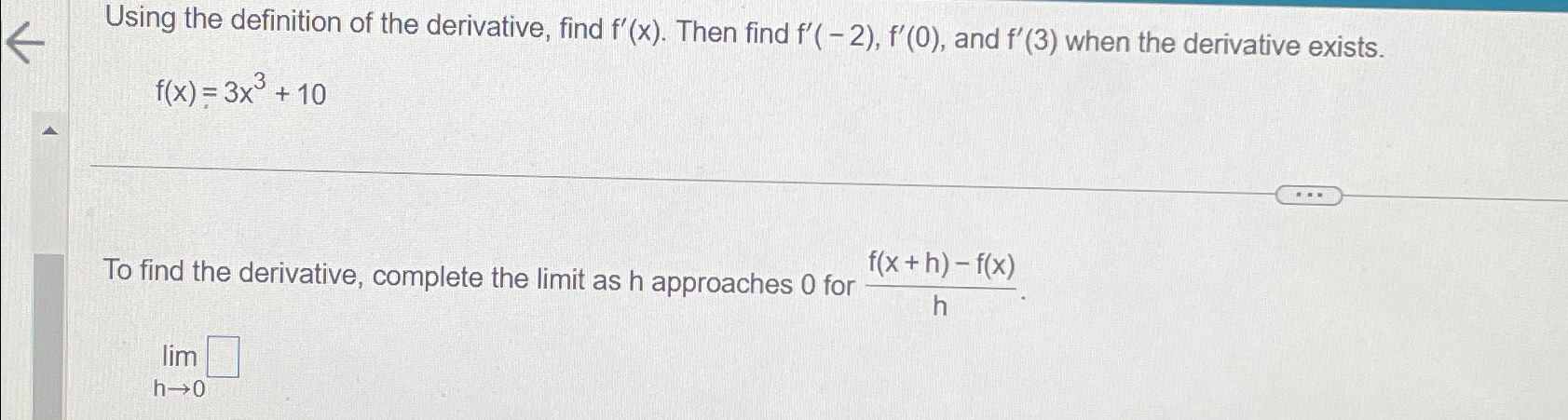 Solved Using the definition of the derivative, find | Chegg.com