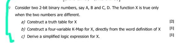 Solved Consider two 2-bit binary numbers, say A, B and C, D. | Chegg.com
