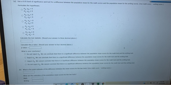 Solved A standardized exam consists of three parts: math, | Chegg.com