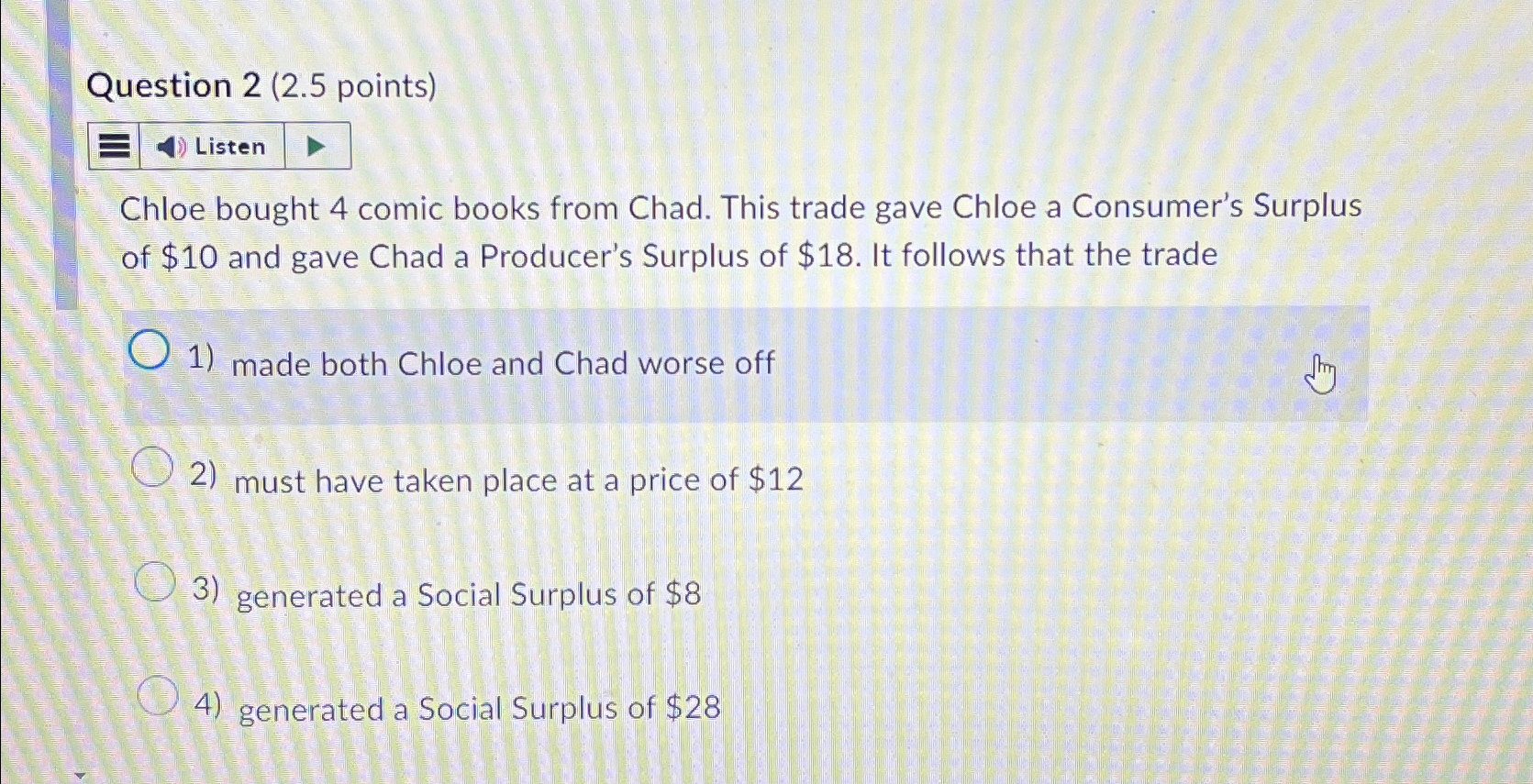 Solved Question 2 (2.5 ﻿points)Chloe bought 4 ﻿comic books | Chegg.com