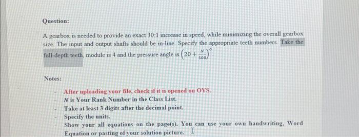 Solved Question: A gearbox is needed to provide an exact | Chegg.com