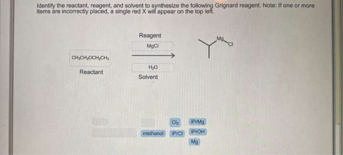Solved Identify the reactant, reagent, and solvent to | Chegg.com