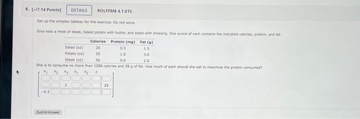 Set up the simplex tableau for the exercise, Do not | Chegg.com
