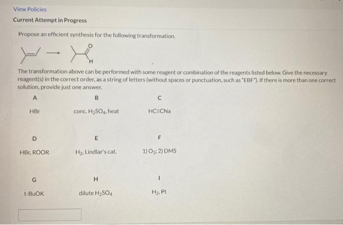 Solved View Policies Current Attempt in Progress Propose an | Chegg.com