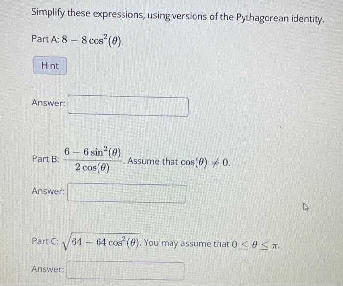 Solved Simplify these expressions, using versions of the | Chegg.com