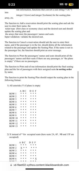 Solved CSCIII PROJECT 4 Airplane Seating Assignment PROGRAM: | Chegg.com
