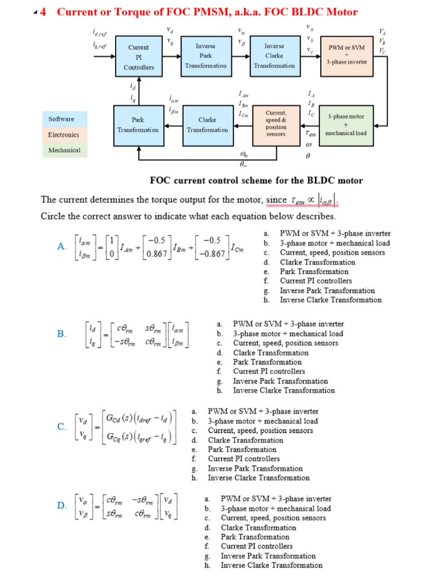 Solved ????4 ﻿Current or Torque of FOC PMSM, ﻿a.k.a. ﻿FOC | Chegg.com