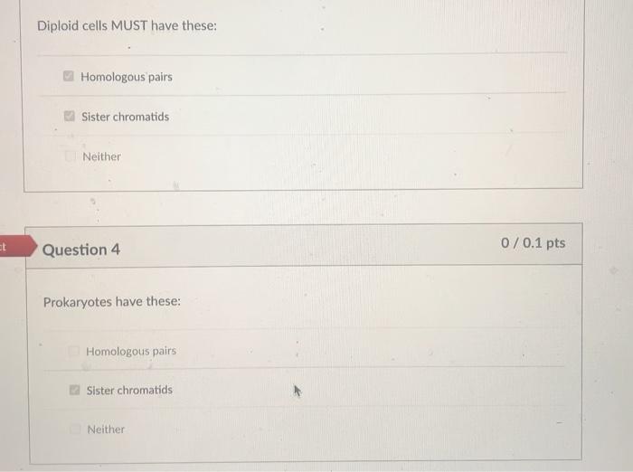 Solved Diploid cells MUST have these: Homologous pairs | Chegg.com