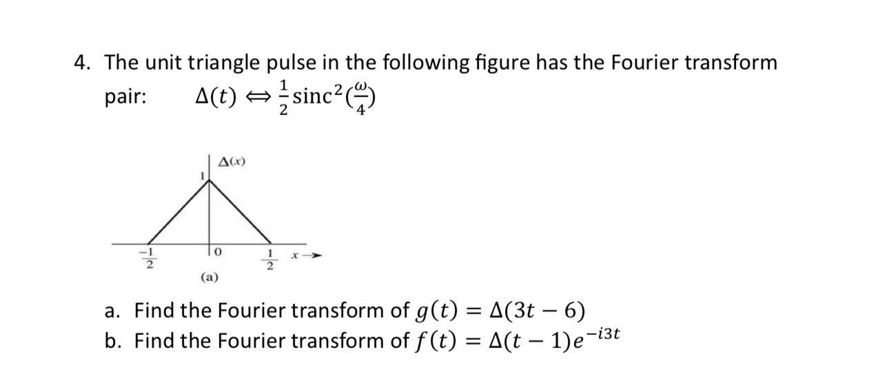 Solved The unit triangle pulse in the following figure has | Chegg.com