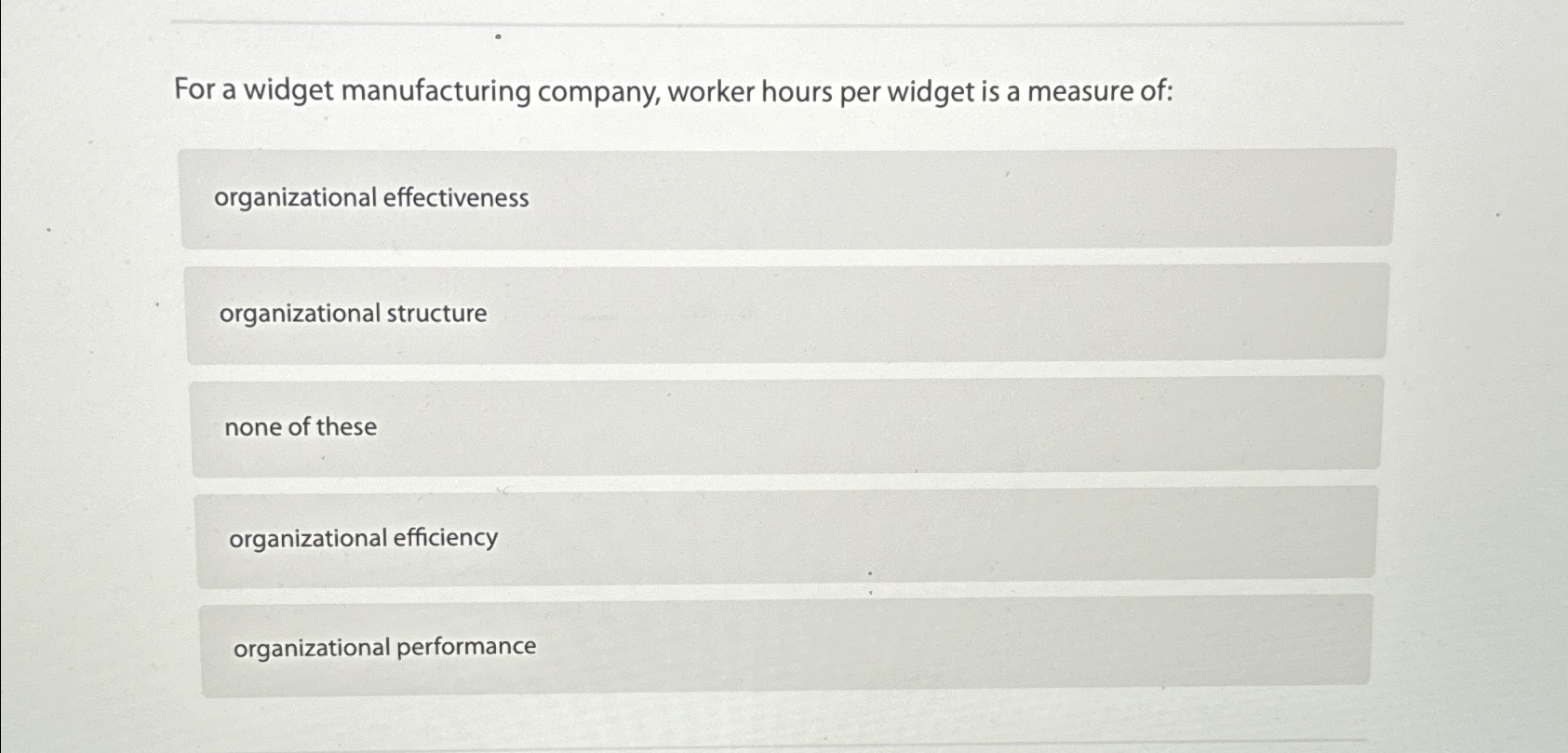Solved For a widget manufacturing company, worker hours per | Chegg.com