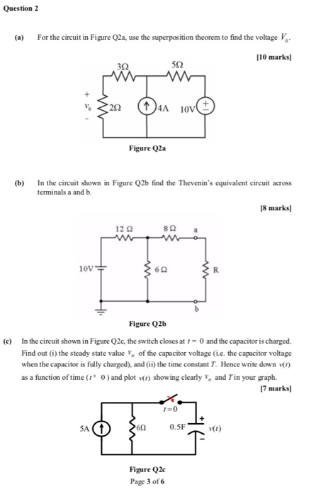 Solved Question 2 (a) For the circuit in Figure Q2a, use the | Chegg.com
