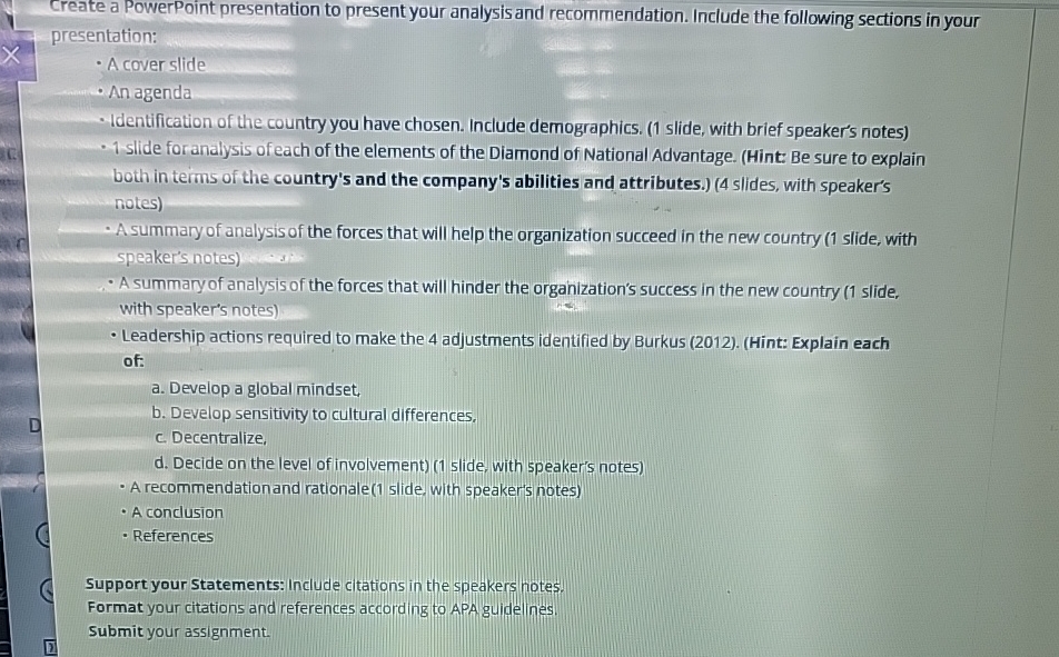 Solved Create a PowerPoint presentation to present your | Chegg.com