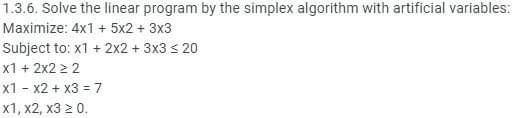 Solved 1.3.6. Solve the linear program by the simplex | Chegg.com