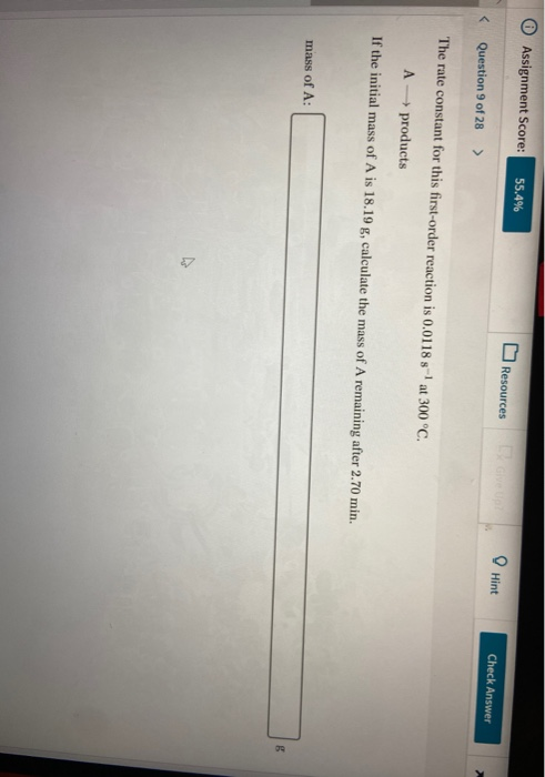 Solved Assignment Score: 55.4% Resources Hint Check Answer | Chegg.com