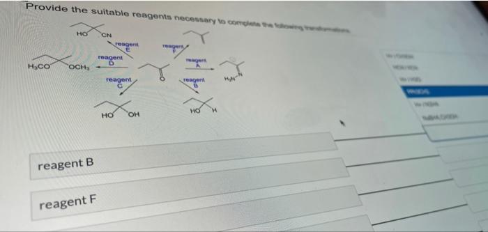 Solved Provide the suitable reagents necessary to HO ON | Chegg.com