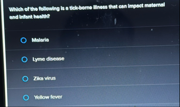 Solved Which of the following is a tlikbberne Iliness that | Chegg.com