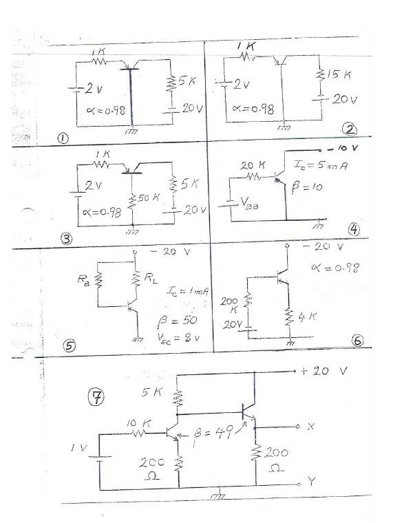Solved 1- Find the transistor currents, VC,VB, and VE 2- | Chegg.com