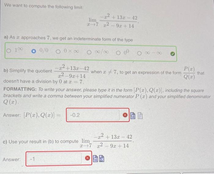 Solved We want to compute the following limit: | Chegg.com