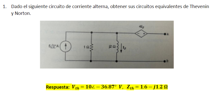 Solved Dado el siguiente circuito de corriente alterna, | Chegg.com