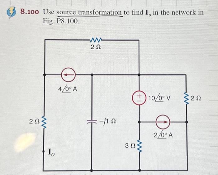 Solved 8.100 Use source transformation to find I in the | Chegg.com