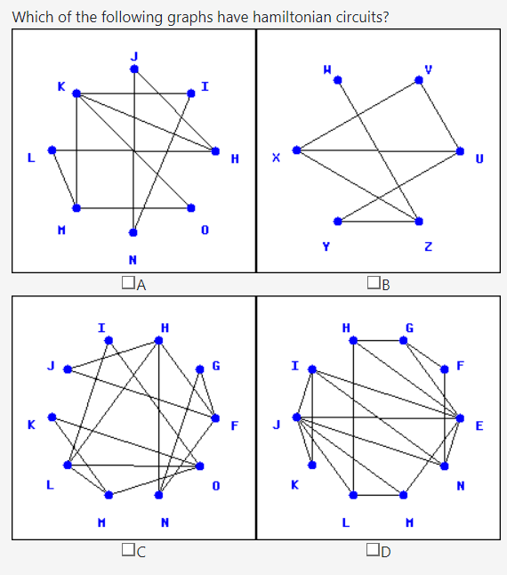 Solved Which of the following graphs have hamiltonian | Chegg.com
