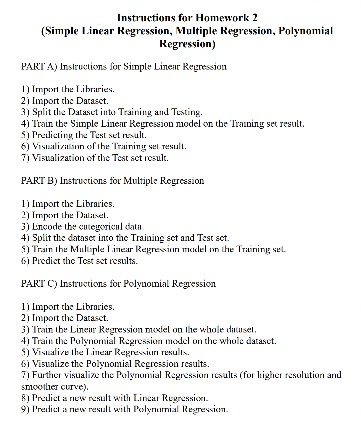 Solved Instructions for Homework 2(Simple Linear Regression, | Chegg.com