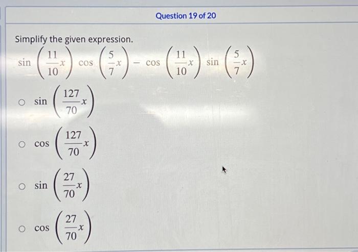 Solved Given that cosx=135 and x∈[0,2π). Find cos2x. Enter | Chegg.com
