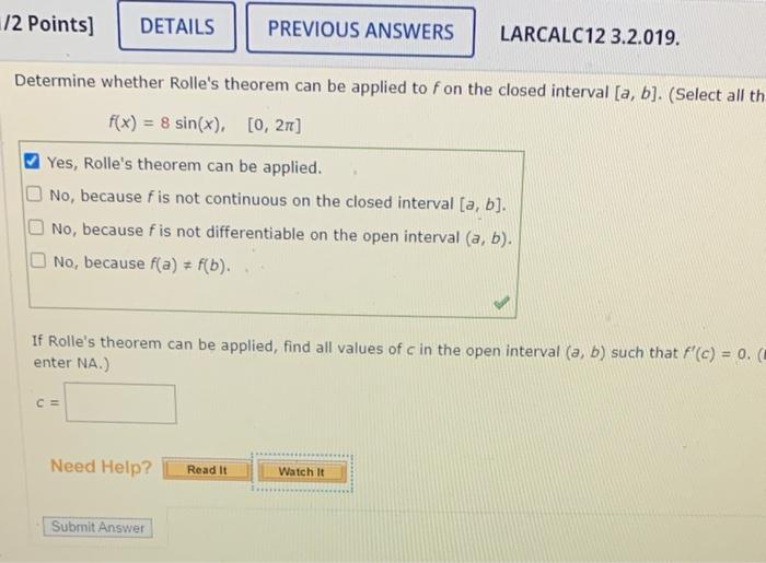 Solved Determine whether Rolle's theorem can be applied to f | Chegg.com