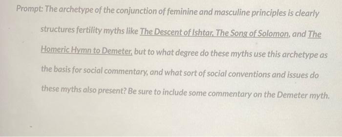 Prompt: The archetype of the conjunction of feminine | Chegg.com