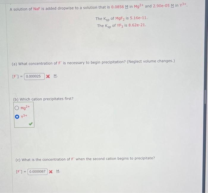 Solved A solution of NaF is added dropwise to a solution | Chegg.com