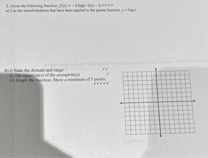 Solved 2. Given the following function: | Chegg.com