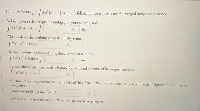 Solved Solve the integral below with u-substitution. Hints | Chegg.com