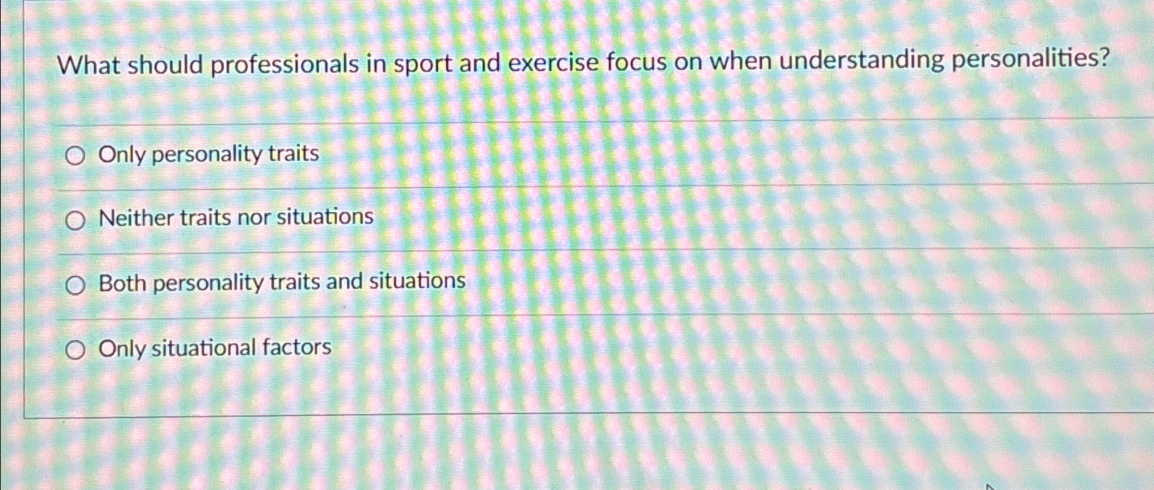 Solved What should professionals in sport and exercise focus | Chegg.com