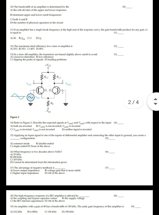 Solved MULTIPLE CHOICE. (2 pts each; 60 pts total 1) The | Chegg.com