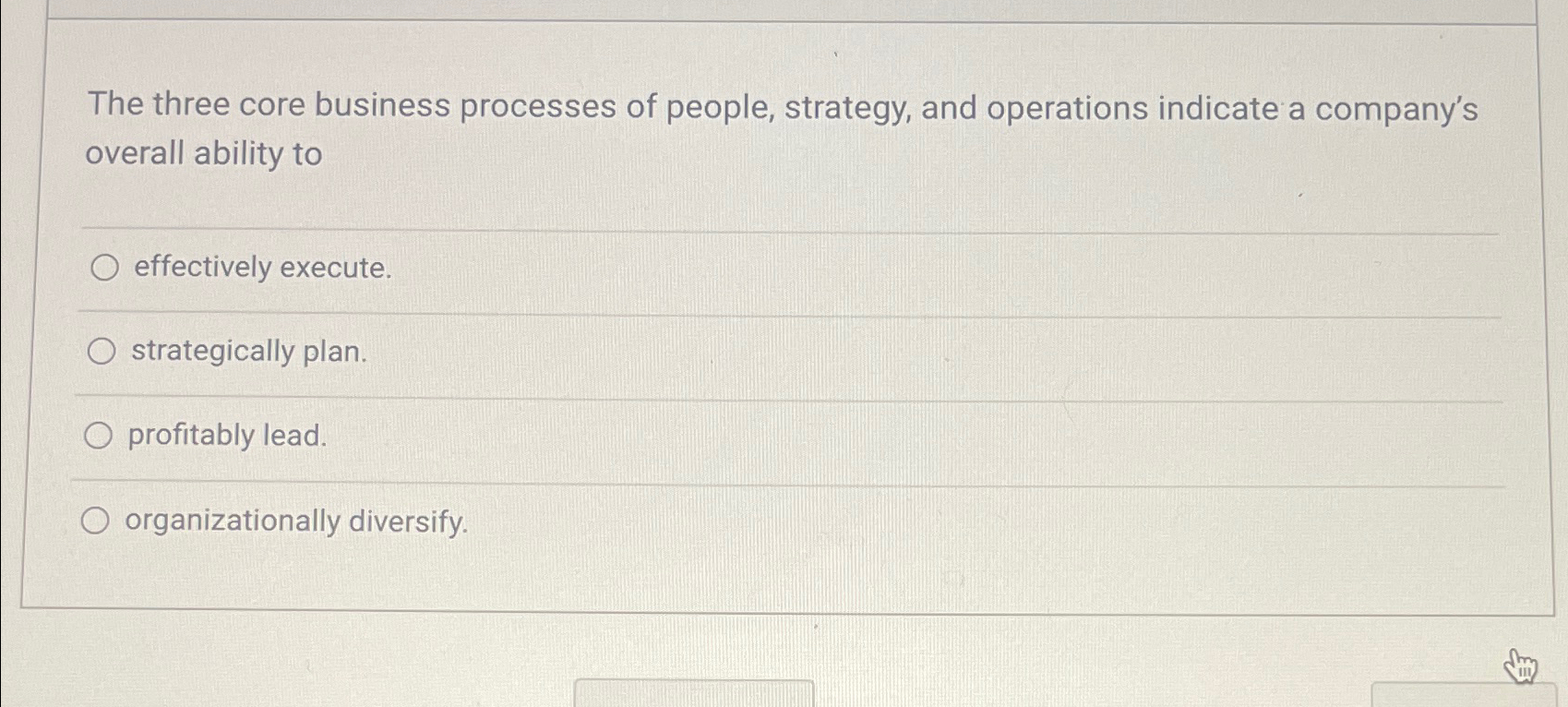 Solved The three core business processes of people, | Chegg.com