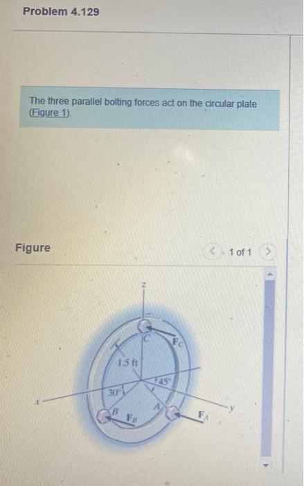 Solved The three parallel bolting forces act on the circular | Chegg.com